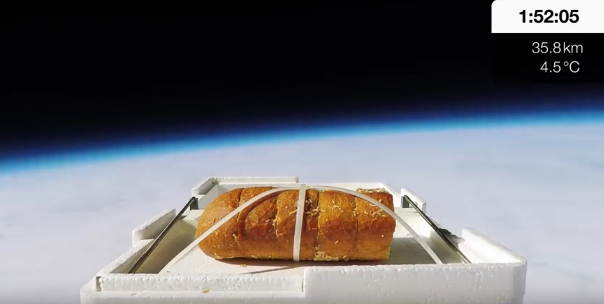 YouTuber Sends Garlic Bread Into Space, Then Eats It
