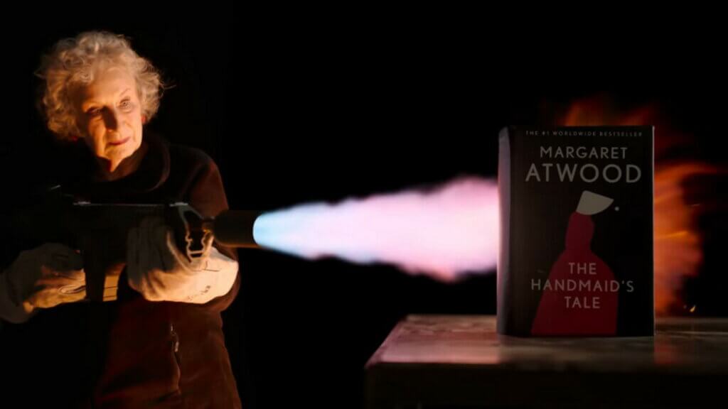 Margaret Atwood with A Flamethrower: To Protest Burning Books, Author ...
