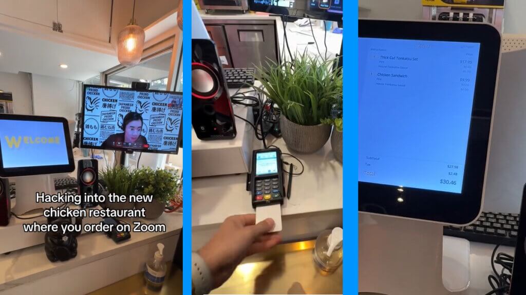 Remote Cashier Uses Zoom to Take Orders. The Restaurant Still Asks for Tips